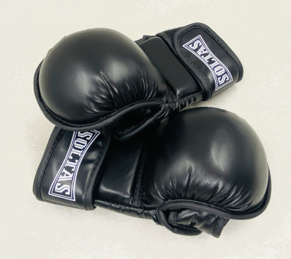 Перчатки с открытой ладонью SOLTAS, M, Искусственная кожа, черный по ...