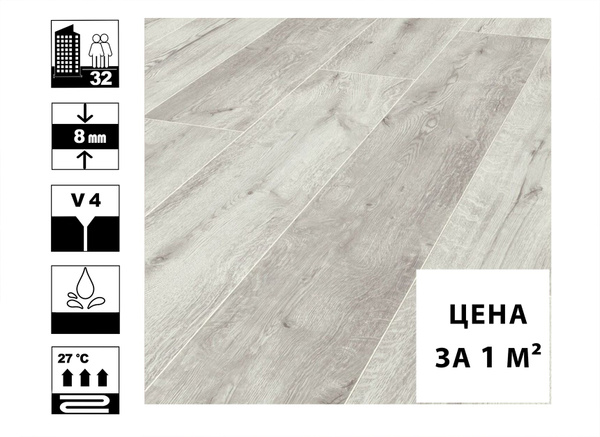 Купить Ламинат Kronospan Expert Choice 32 класс, 8 мм, серый в интернет ...
