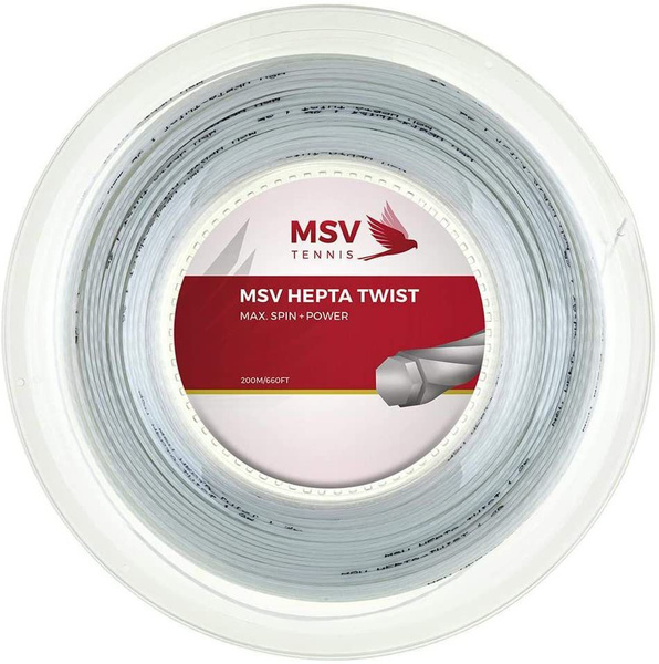 Теннисная струна MSV Hepta Twist 200м (1,30 / белый) - купить с ...