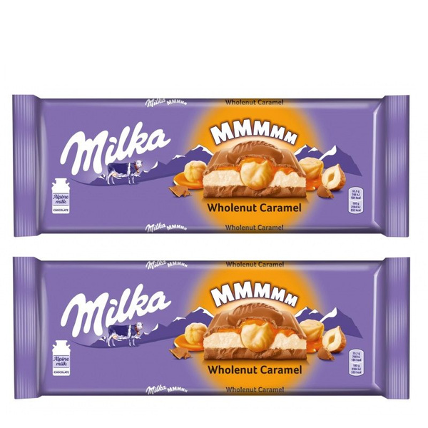 Молочные шоколад с карамелью и арахисом Milka, шоколад Милка, сладости ...
