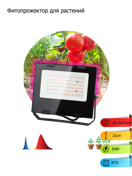 Фитопрожектор для растений светодиодный ЭРА FITO-50W-RB-LED для ...