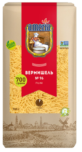 Макароны AMERIA Вермишель №96, группа В, 700 г / Паста паутинка ...