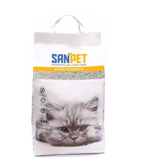 SanPet Наполнитель для кошачьего туалета комкующийся, 5 кг - купить с ...