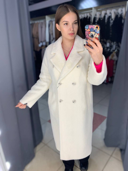 Пальто Milliant, Зима, размер 46, цвет белый, Шерсть - купить по ...