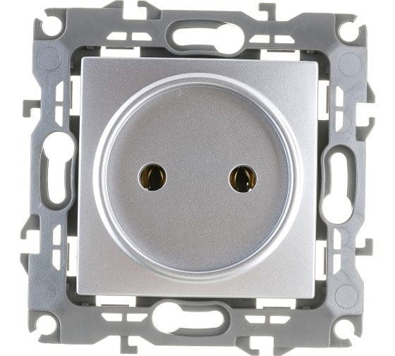 Розетка 2Р, 16А-250В, IP20, Эра 12, алюминий, 12-2105-03 ЭРА, 18256 ...