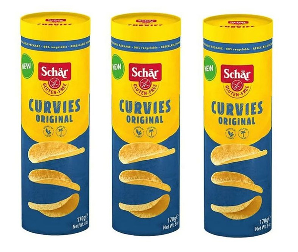 Чипсы экструдированные Curvies Original т.м. DR.Schar без глютена, 3 шт ...
