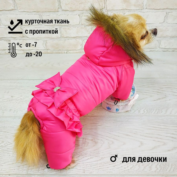 Зимний комбинезон для собаки, для девочки, "Dilai" GLOSS, ML фуксия ...