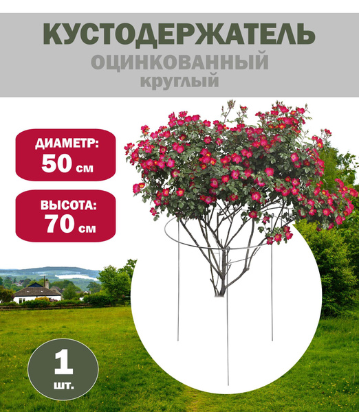 Кустодержатель круглый оцинкованный, d-50 см, h-70 см - 1 шт. / опора ...