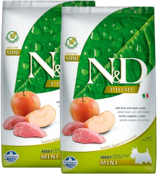 Сухой корм FARMINA DOG N&D PRIME ADULT MINI BOAR & APPLE беззерновой ...