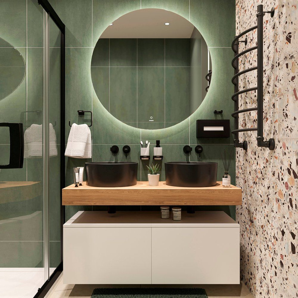 Мебель для ванной комнаты STWORKI Ольборг 120 столешница дуб французский, без, отверстий, 2 ...