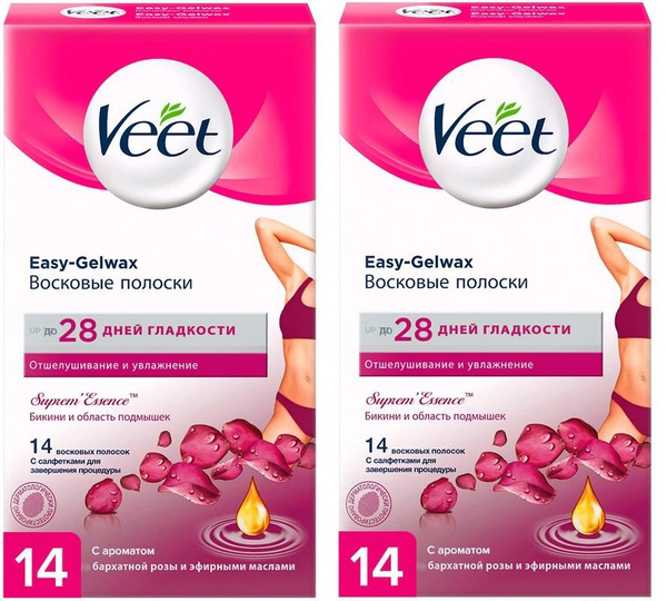 VEET Полоски восковые для депиляции в зоне бикини и подмышек ...
