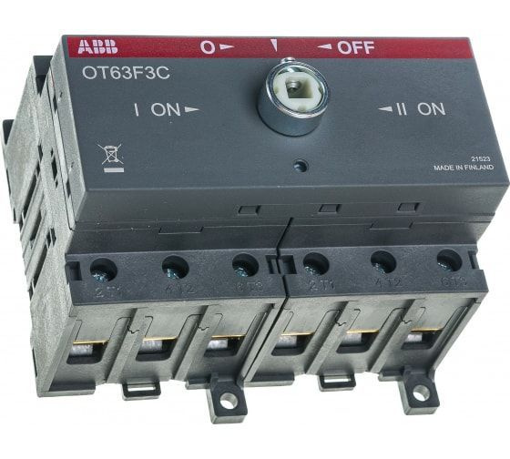 Реверсивный рубильник OT63F3C до 63А 3-полюсный для установки на DIN ...