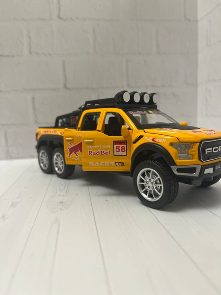 Металлическая инерционная машинка "Ford Raptor" со световыми и ...