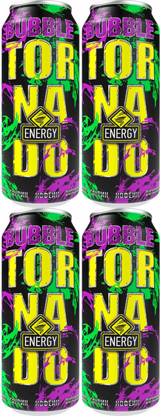 Напиток энергетический Tornado Energy Bubble, комплект: 4 упаковки по 450 мл - купить с ...