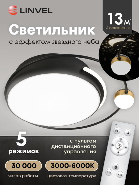 Linvel Люстра потолочная, LED, 77 Вт - купить с доставкой по выгодным ...