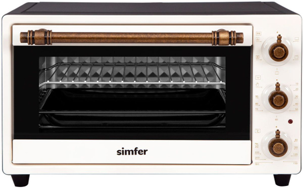 Мини-печь Simfer M2522 бежевая ретро, бежевый, 25 л купить по низкой цене с доставкой в интернет ...