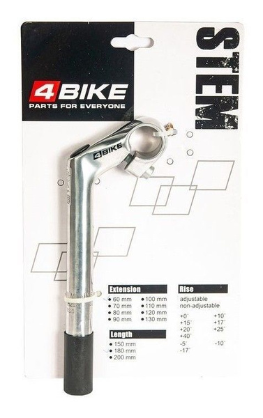 Вынос руля ''4BIKE'', алюминиевый, HS-C60, L:60, R:+30, D:25.4мм ...