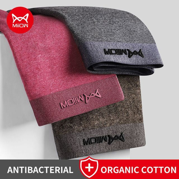 Комплект трусов Мужской Miiow брифы Хлопок красный, темно-серый, размер 52, 54 Средняя Китай ...