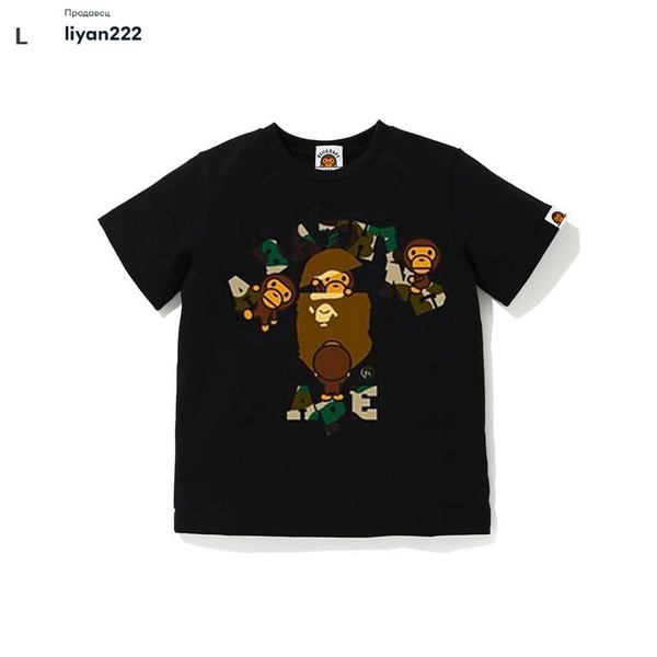 Футболка BAPE, размер 40, цвет черный, оливковый - купить по выгодной ...