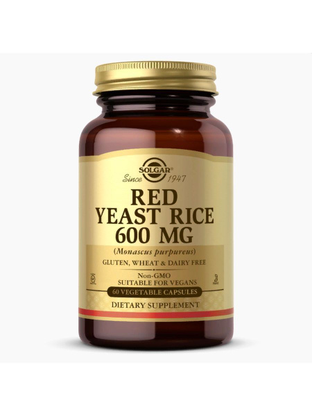 SOLGAR Красный ферментированный рис Red Yeast Rice 600 мг 60 ...