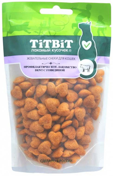 Лакомство TiTBiT "Лакомый кусочек" жевательный снек Dent, с говядиной ...
