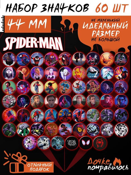 Значки на рюкзак человек паук Spider Man комикс - купить с доставкой по ...