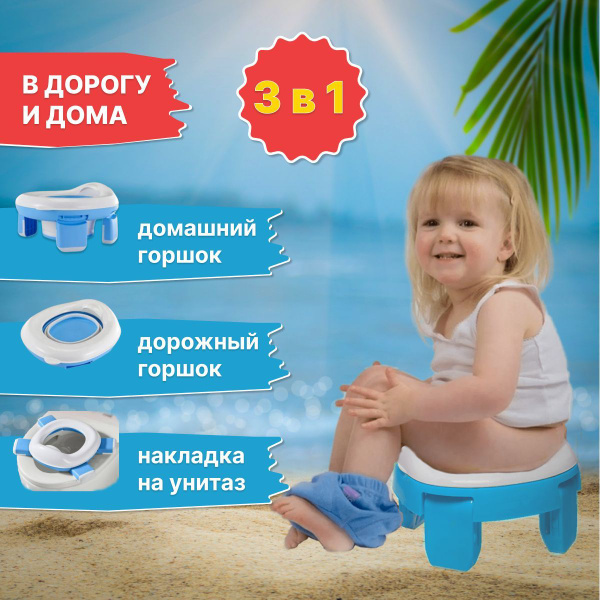 Горшок детский складной дорожный 3 в 1 ST SANTRADE с накладкой на ...