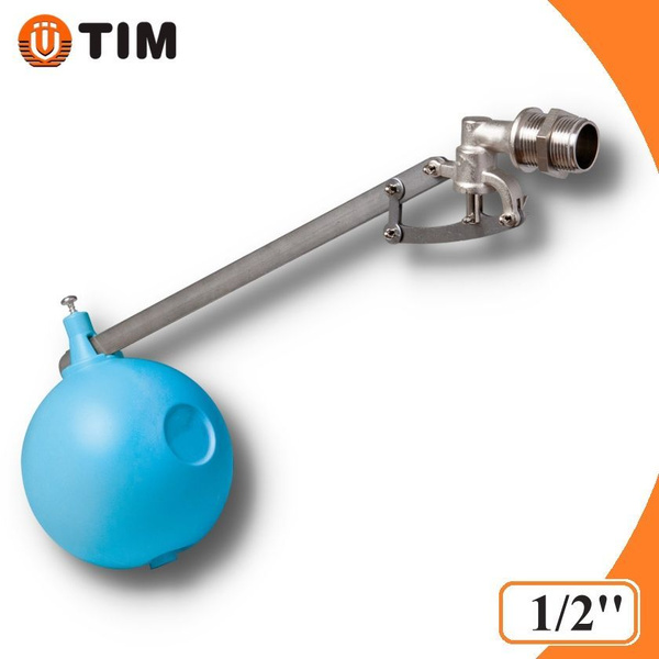 Поплавковый клапан для емкости 1/2" НР, поплавок D-120 мм. TIM арт ...