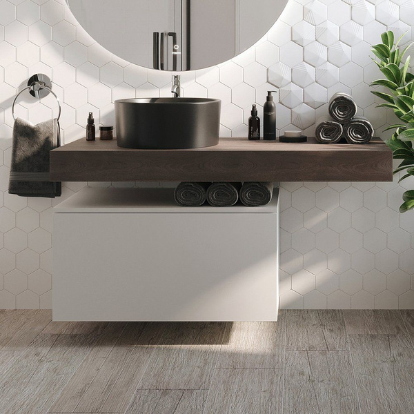 Столешница STWORKI Ольборг 120 дуб карпентер, без отверстий, с тумбой 80 - купить с доставкой по ...