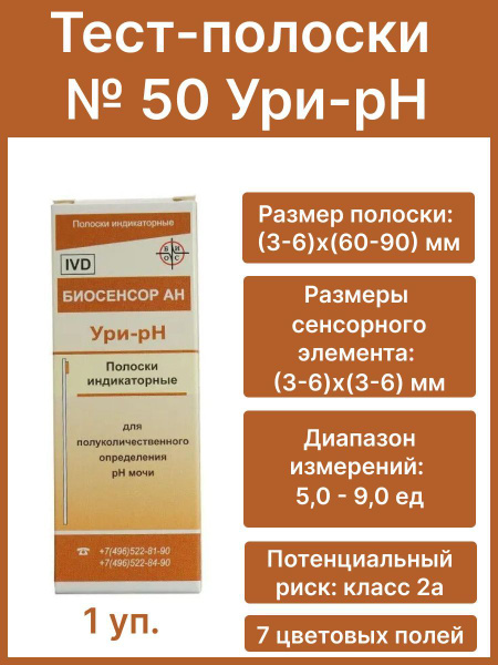 Тест-полоски "Ури-РН" № 50 - купить с доставкой по выгодным ценам в ...