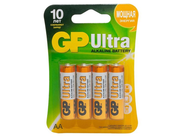 Батарейка AA - GP Ultra Alkaline 15А 15AU-CR4 Ultra 40/160 (4 штуки) - купить с доставкой по ...
