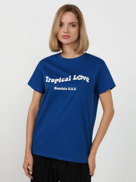 Футболка Cropp, размер 42, цвет темно-синий, 100% хлопок - купить по ...