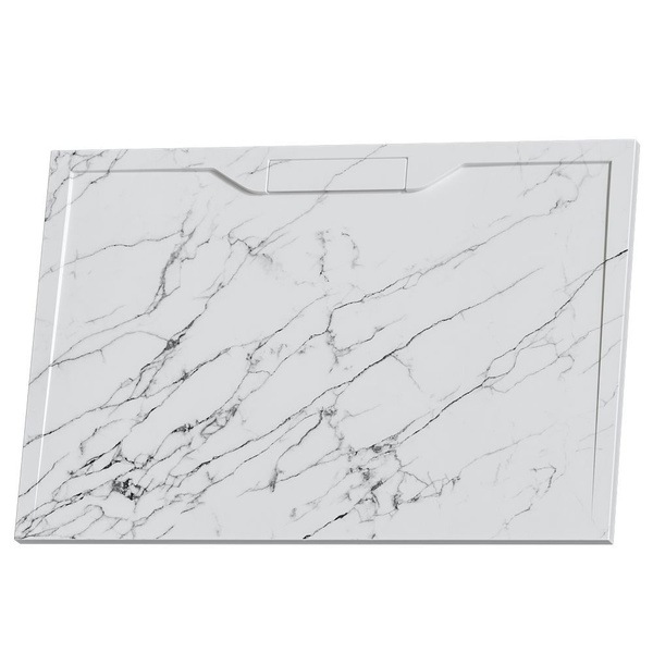 Душевой поддон прямоугольный 80*120 RGW Home STE MW Белый мрамор ...