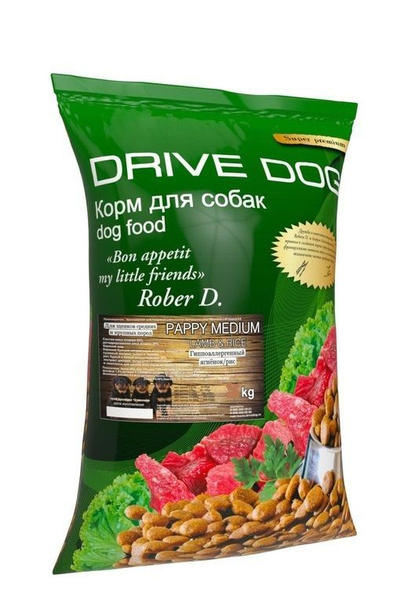 DRIVE DOG PAPPY MEDIUM гипоаллергенный с Ягненком 10кг корм для щенков ...