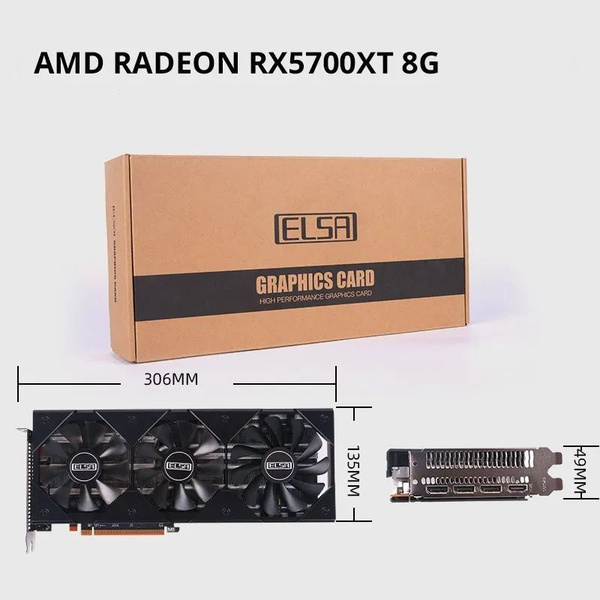 Видеокарта ELSA Radeon RX 5700 XT, 8 ГБ DisplayPort, HDMI 7654323456 ...