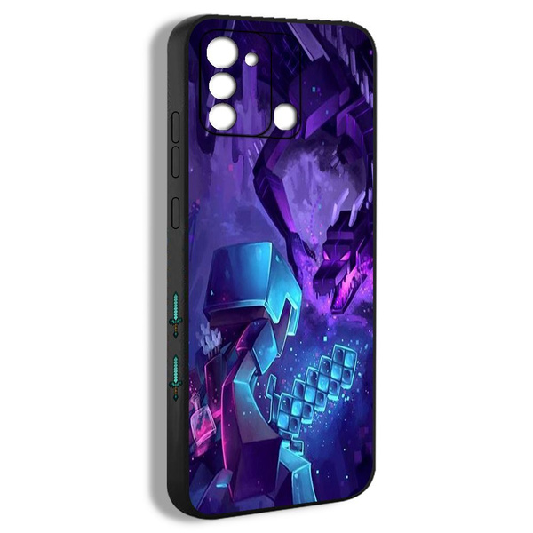 чехол для смартфона Подходит для Tecno Spark 8c Minecraft аниме рисунок фиолетового дракона