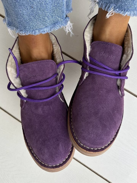 Ботинки Женский Bibibs&Co фиолетовый, размер 40 дезерты Зима F Шнурки ...
