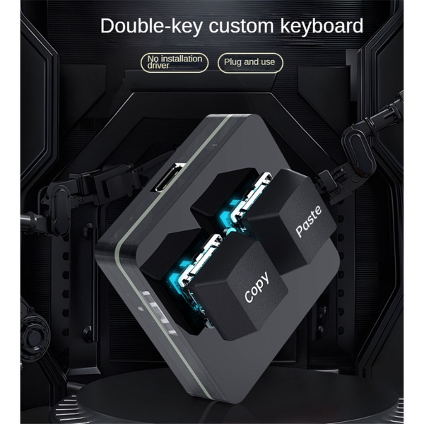 Изготовленная на заказ мини клавиатура Copy Paste 2 клавиши RGB Macro ...