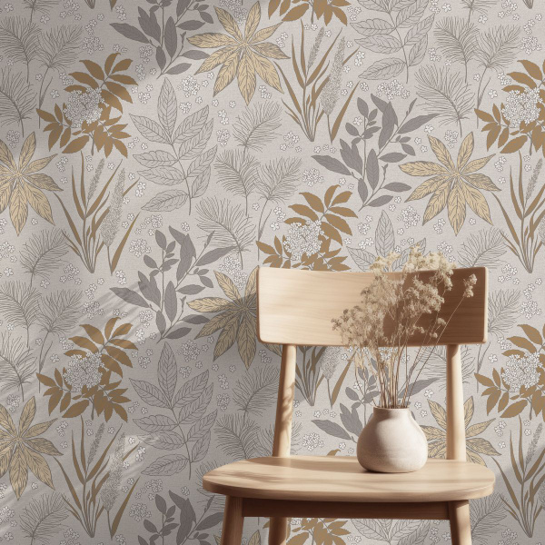 Обои "Botanicus", листья цветные на бежевом, 1,06 х 10 м (Erismann, арт. 123-106-41) - купить по ...