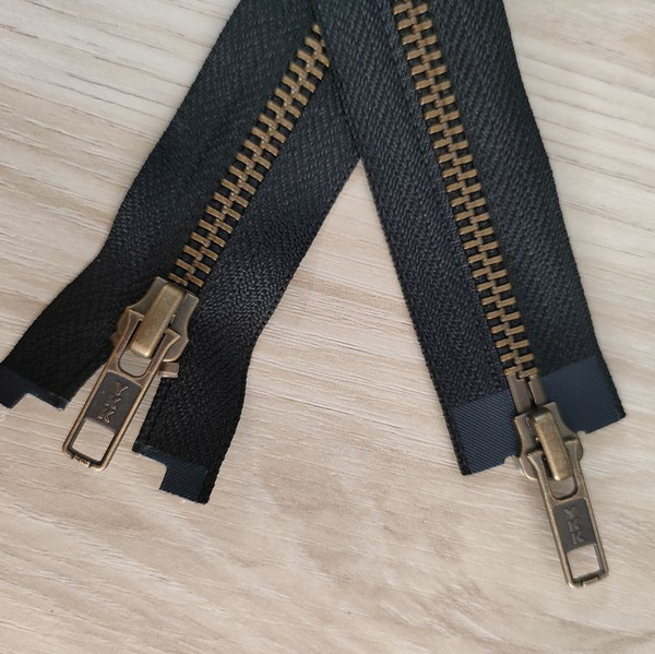 Застежка-молния разъемная, бронза. YKK. Тип 5. Длина 70 см. 2 бегунка - купить с доставкой по ...