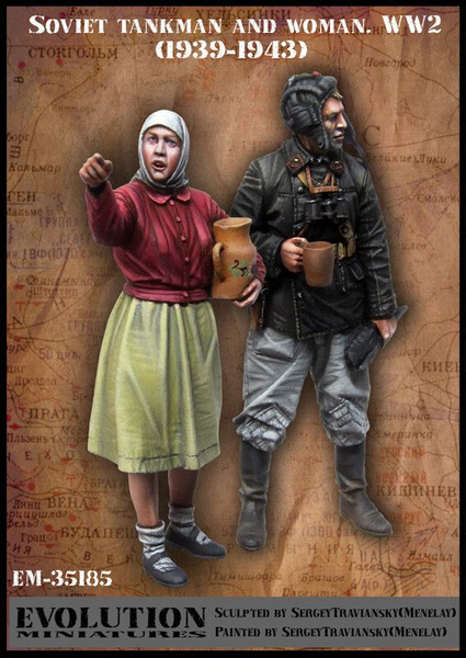35185 Soviet tankman and woman WW2 (1939-1943) фигура для моделирования Evolution miniatures ...