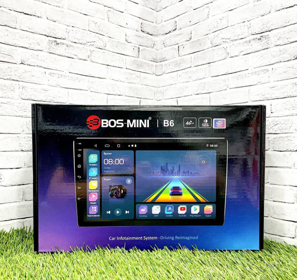 Автомагнитола Андроид BOS-MINI B6 9"дюймов 4+64gb2 DIN - купить в интернет-магазине OZON с ...