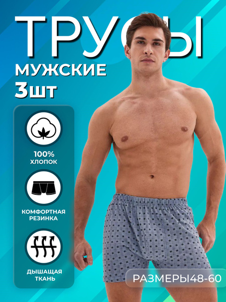 Комплект трусов бесшовная модель, плоские швы RUSCOTTON, 3 шт - купить с доставкой по выгодным ...