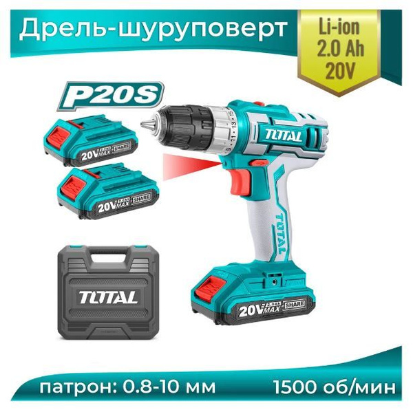 Дрель-шуруповерт TOTAL TDLI, От аккумулятора - купить по низкой цене в ...
