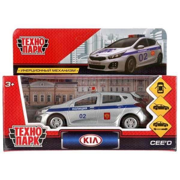 Машина Kia Ceed Полиция 12 см серебристая металл инерция CEED-POLICE ...