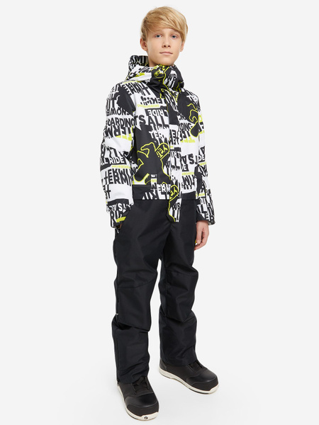 Комбинезон утепленный Мальчики Termit, размер 146 черный, белый Зима Сноубординг Повседневный ...
