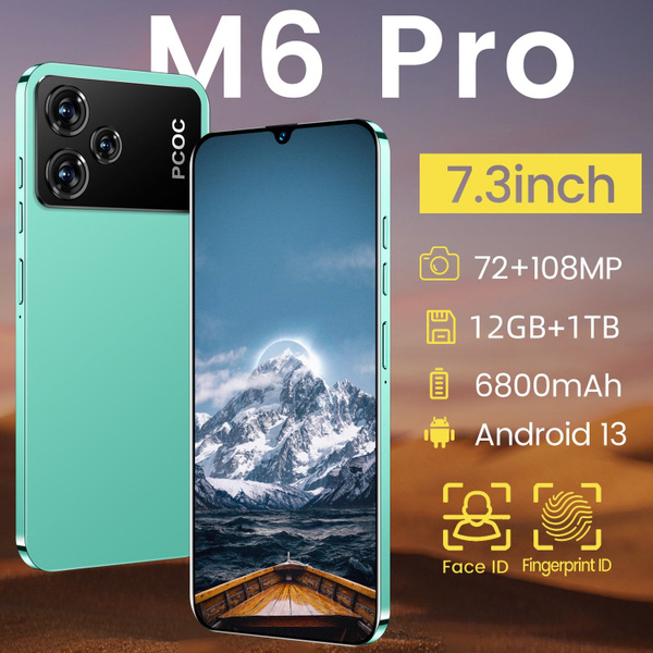Смартфон Смартфоны, M6 Pro / Игровая музыка / Google / Android 13/Русский язык поддерживает ...