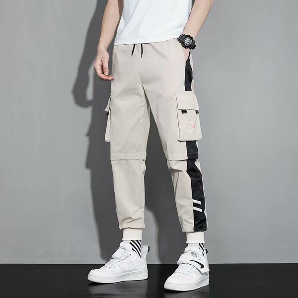 Брюки Мужской CHAOPAI джоггеры бежевый Полиэстер Повседневный, размер 48 Лето Карманы Китай ...