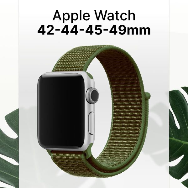 Нейлоновый ремешок для умных смарт часов Apple Watch series 1-8 и Эпл ...