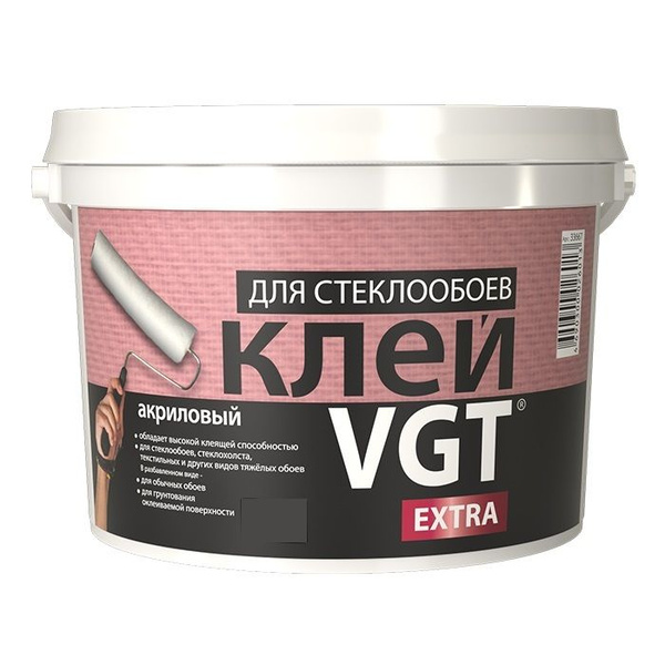 Клей для обоев VGT Клей для стеклообоев Extra / ВГТ Экстра, 2200 г ...